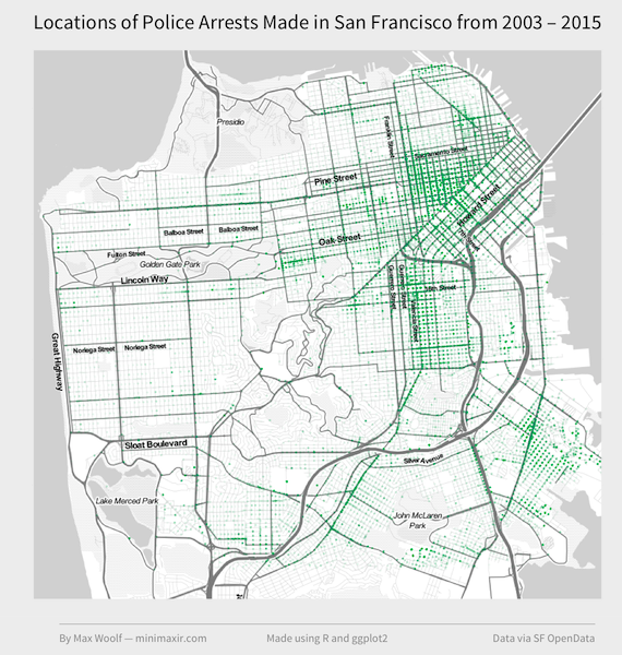 Mapping Where Arrests Frequently Occur in San Francisco Using Crime ...